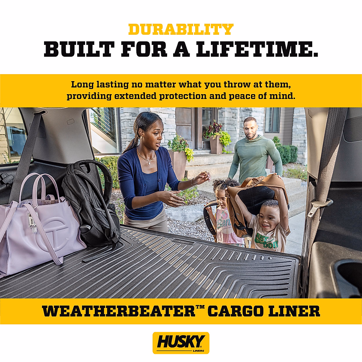 Husky Liners | Weatherbeater Series | Trunk Liner - Black | 42021 | Fits 2011-2015 Chevrolet Cruze w/ Spare Tire in Trunk 1 Pcs