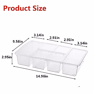 NLGG 2Pack Stackable Fridge Freezer Organizer Refrigerator Food Storage Bin Containers with Lid Plastic Fridge Produce Saver Fresh Keeper Container for Produce Fruits Vegetables Meat Fish