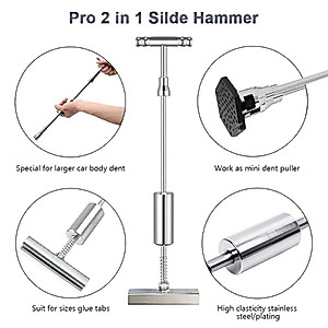 YOOHE Dent Puller Kit - 53pcs Paintless Dent Repair Kit with Slide Hammer T-Bar Dent Puller and Adjustable Gold Dent Lifter Puller for Car Hail Damage Dent & Ding Remover