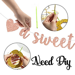 A Sweet Ending to A New Beginning Banner, Let the Adventure Begin, Graduation/Wedding/Retirement/Birthday Party Decorations (Rose Gold Glitter)