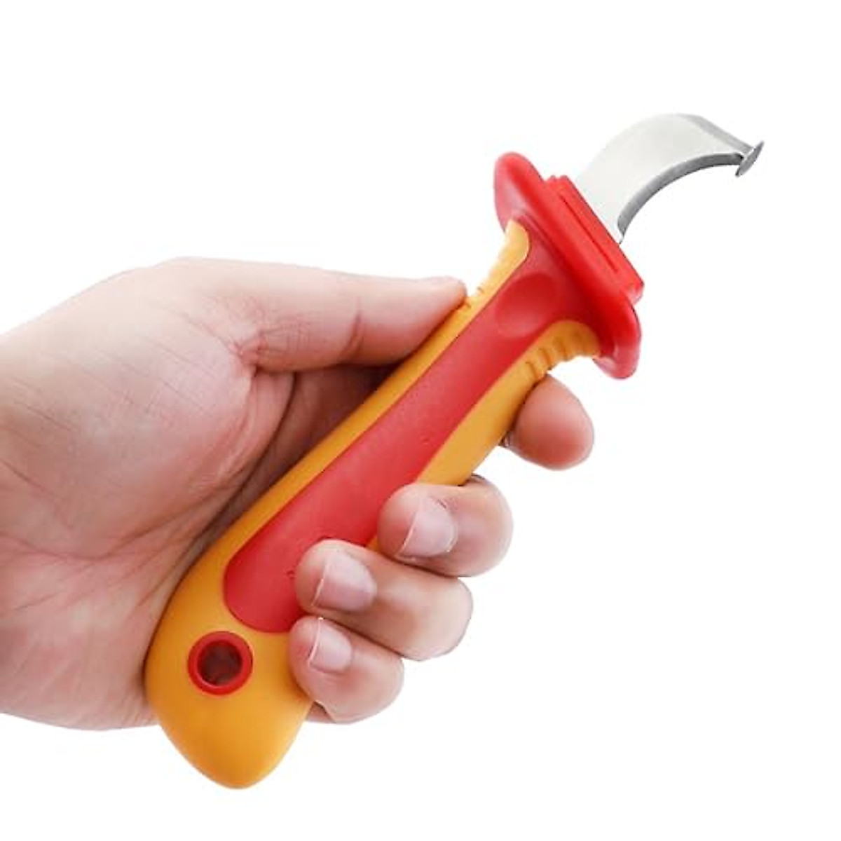 Dioche Cable Dismantling Knife, 1000V Insulated Anti Magnetic Electrician Tool with Comfortable Handle, Ideal for Instrument Installation and Maintenance, Easy Push or Pull Sheath