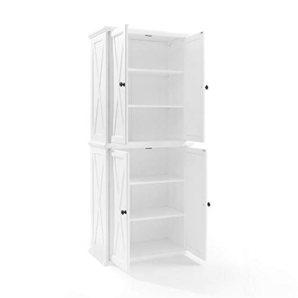 Crosley Furniture Clifton Tall Pantry, 2 Stackable Pantries, Distressed White