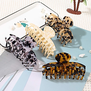 4 PCS 3.7 Inch Large Hair Claw Clips Strong Hold Hair Clips Non-slip Accessories for Thin Hair Thick Hair for Women Girls