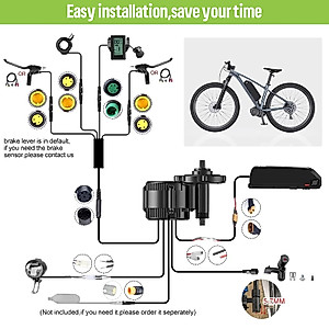 BAFANG BBS02B 36V/48V 500W Mid Drive Kit 48V Ebike Motor with DIY LCD Display/Controller Electric Bikes Conversion kit for Mountain Bike(500C Display,No Battery)
