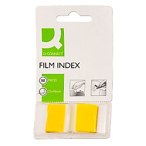 Q Connect 1-inch Page Marker - Yellow (Pack of 50)