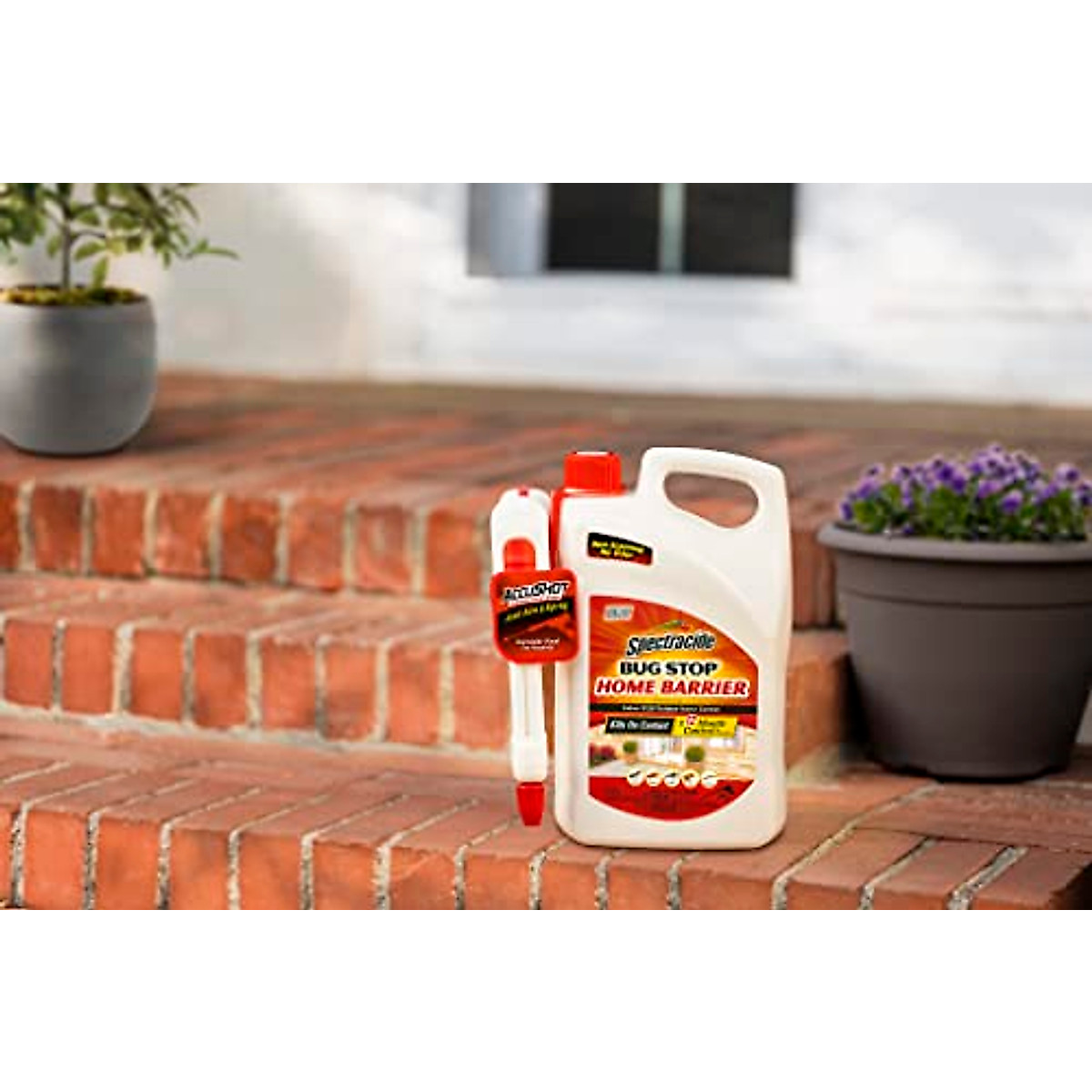 Spectracide Bug Stop Home Barrier, Kills Ants, Roaches and Spiders On Contact, Indoor and Outdoor Insect Control, 1.33 Gallon (RTU Accushot Spray), Plain