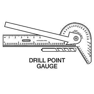General Tools Pocket-Sized 6-In-1 Multi Use Ruler and Gauge #16ME with 4-Inch Ruler and Etched Graduations in 64ths of an Inch and Millimeters