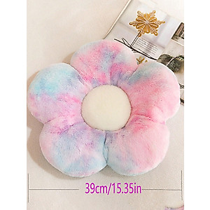 QWINEE Plush Pet Cat Bed Tie Dye Flower Design Cat Bed Warm Soft Dog Bed Mat Cosy Sleeping Bed for Small Medium Dog Puppy Kitten Kitty Coral Pink one-size