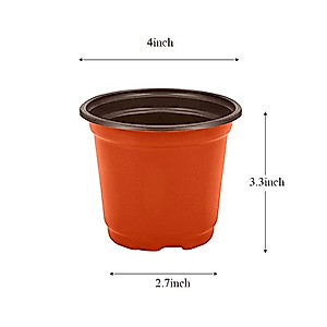 HECTOLIFE 200 Pcs 4 Inch Plant Nursery Pots,Plastic Seedling Pots,Seed Starting Pot Flower Plant Container for Succulents, Seedlings, Cuttings, Transplanting