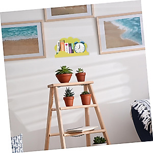 Garneck Magnetic Storage Rack Magnetic Storage Holder Wall Floating Shelf Magnetic Book Rack Fridge Organizer Shelf Bookshelves Wall Mounted Wall Mount Shelf Home Supplies Yellow Plastic