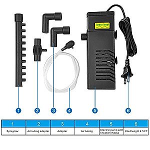 DOMICA Internal Aquarium Filter with Aeration System 100GPH 5W Power Filter for 5 to 15 Gallons Fish Tank, Submersible Fish Tank Filter