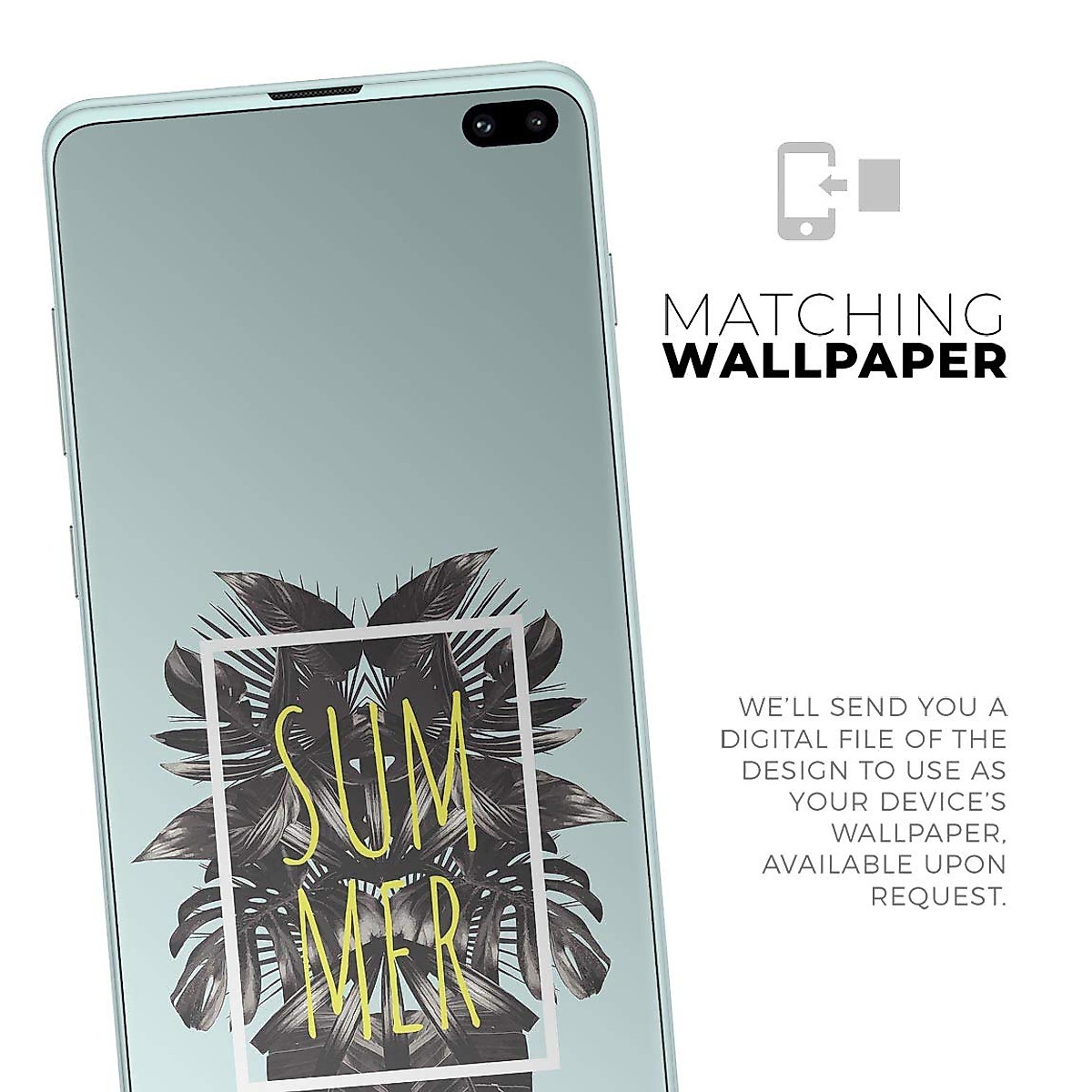 DesignSkinz Mint Summer Time Protective Vinyl Decal Wrap Skin Cover Compatible with The Samsung Galaxy S20 (Screen Trim & Back Glass Skin)