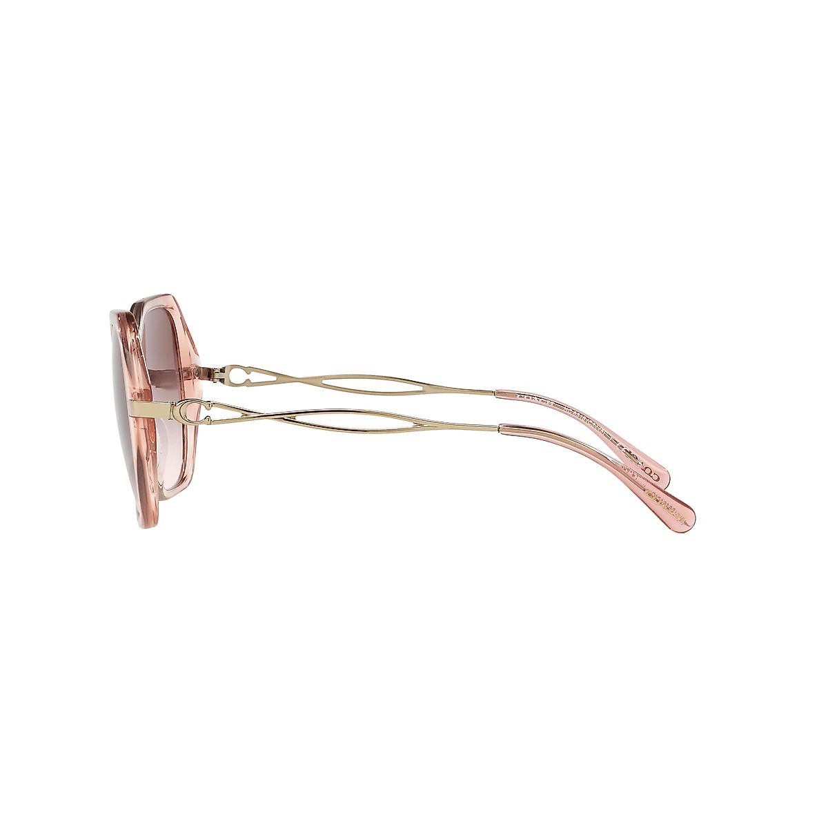 Coach HC8315 Sunglasses, Gradient Transparent Peach/Brown Rose Gradient, 57 mm