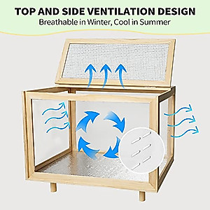 Large Hamster Cages - Wooden Hamster Mice and Rat Habitat with Ventilator Small Animal Cages for Rabbits, Guinea Pigs with Waterproof Bottom Plate