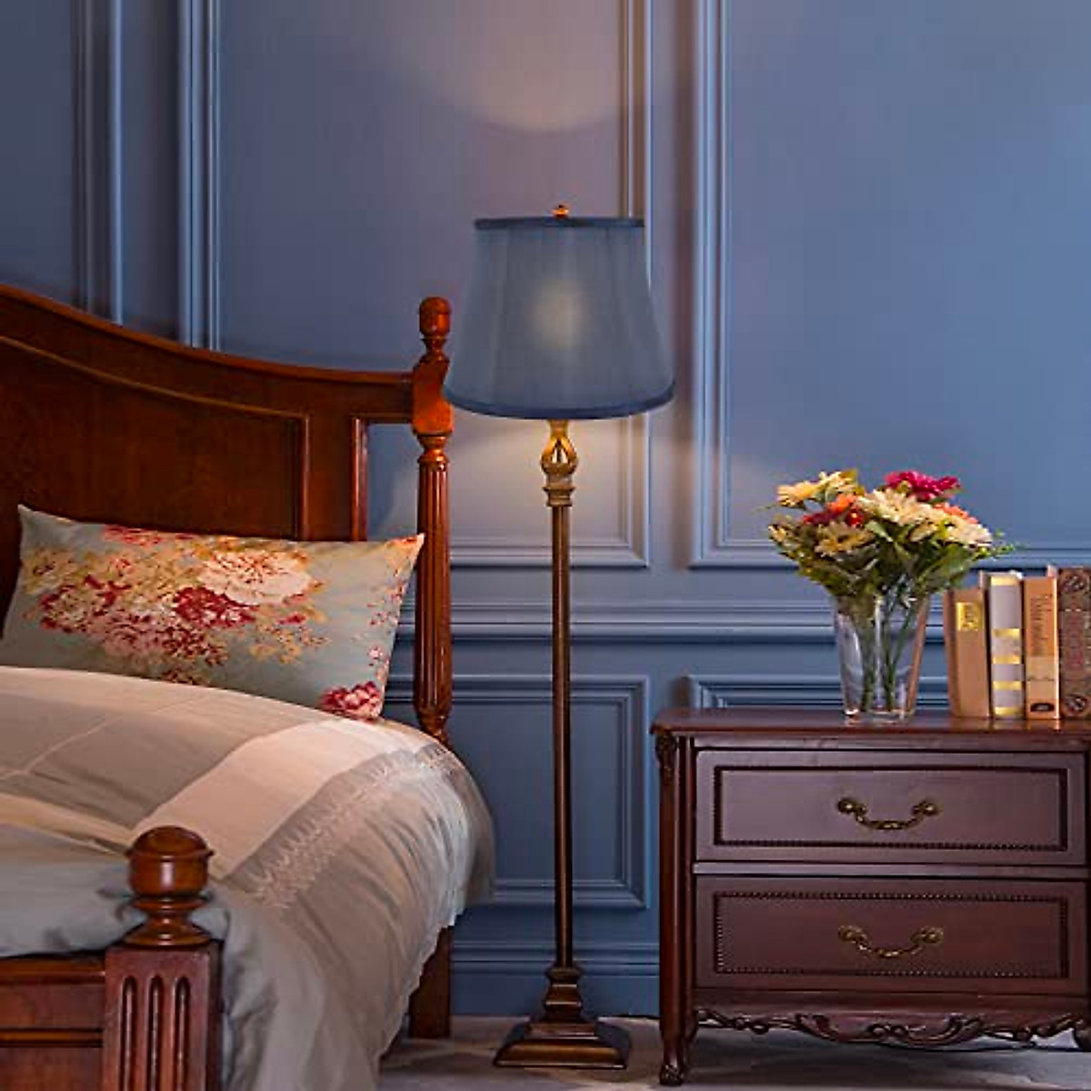 Lamp Shades Set of 2, Double Royal Style Foldable Medium, ALUCSET Fabric Lamp Shades for Table Lamps Lamp Shades for Floor Lamps, Spider, 2 Packs