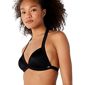 Victoria's Secret Pink Push Up Triangle Bikini Top, Wireless, Womens Swimsuit Top, Pure Black (XXL)