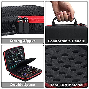 Aoriher Dice Case with Removable Slotted Tray for Dice Storage Game Dice Carrying Holder Compatible with Dnd Role Playing and Other Table Games, Holds up to 70 Dices/ 10 Sets(Red)