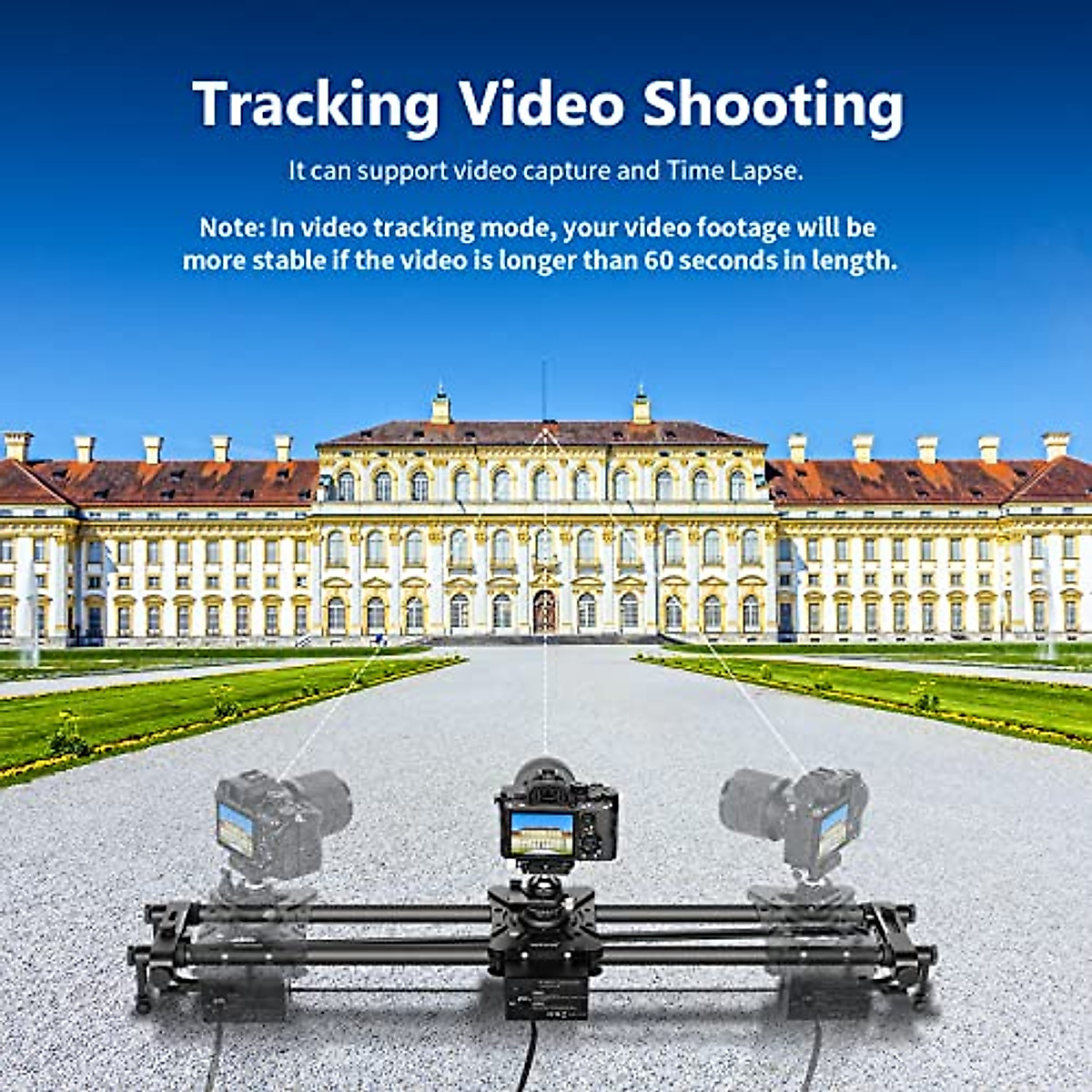 NEEWER Motorized Camera Slider, 39.4"/100cm Carbon Fiber Dolly Rail Slider with Remote Control, Support Video Mode, Time Lapse Photography, Horizontal, Tracking and 120° Panoramic Shooting (VS-100CC)
