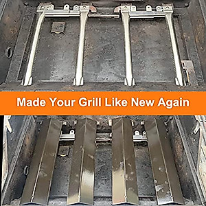 Hisencn Replacement Parts for Brinkmann 4 Burner 810-2410-S, 810-1420-0, 810-1420-1, 810-1470-0, 810-8410-5, 810-8445-F, 4 X Burner, 4 X Porcelain Heat Plate, 3 X Adjustable Cross Over Tubes