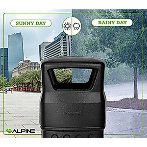 Alpine Industries Outdoor/Indoor Trash Can - Heavy Duty Garbage Can with Lid - Trash Bin for Home, Kitchen, and Bathroom - (16-Gallon Capacity, Black)