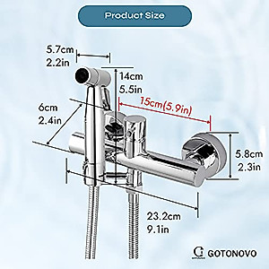 Bidet Wall Warm Water Stainless Steel Faucet Sprayer Attachment for Toilet Mixed Bidet Faucet with Hot and Cold Water Single Handle Wall Mount Bidet Sprayer