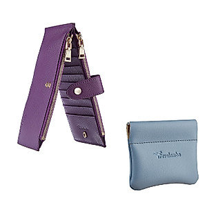 Travelambo Womens Multi Card Case Wallet & Leather Squeeze Coin Purse