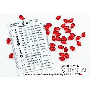 Teardrop Glass Beads for Jewelry Making Set - 120+ Bead Kit of 6x9mm Pendant Drop Beads in 4 Bright Distinct Colors: Blue, Red, Olive Green, Half Silver