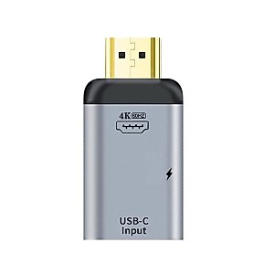 NFHK USB-C Type C Female Source to HDMI Sink HDTV & PD Power Adapter 4K 60hz 1080p for Phone & Laptop