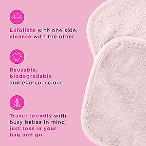 ERASE YOUR FACE Eco-Friendly Makeup Remover Cloths - Reusable Microfiber Face Towels to Cleanse & Remove Makeup - Water Activated, Dual-Sided Design for Easy Use - Eco-Friendly Packaging (4 Count)
