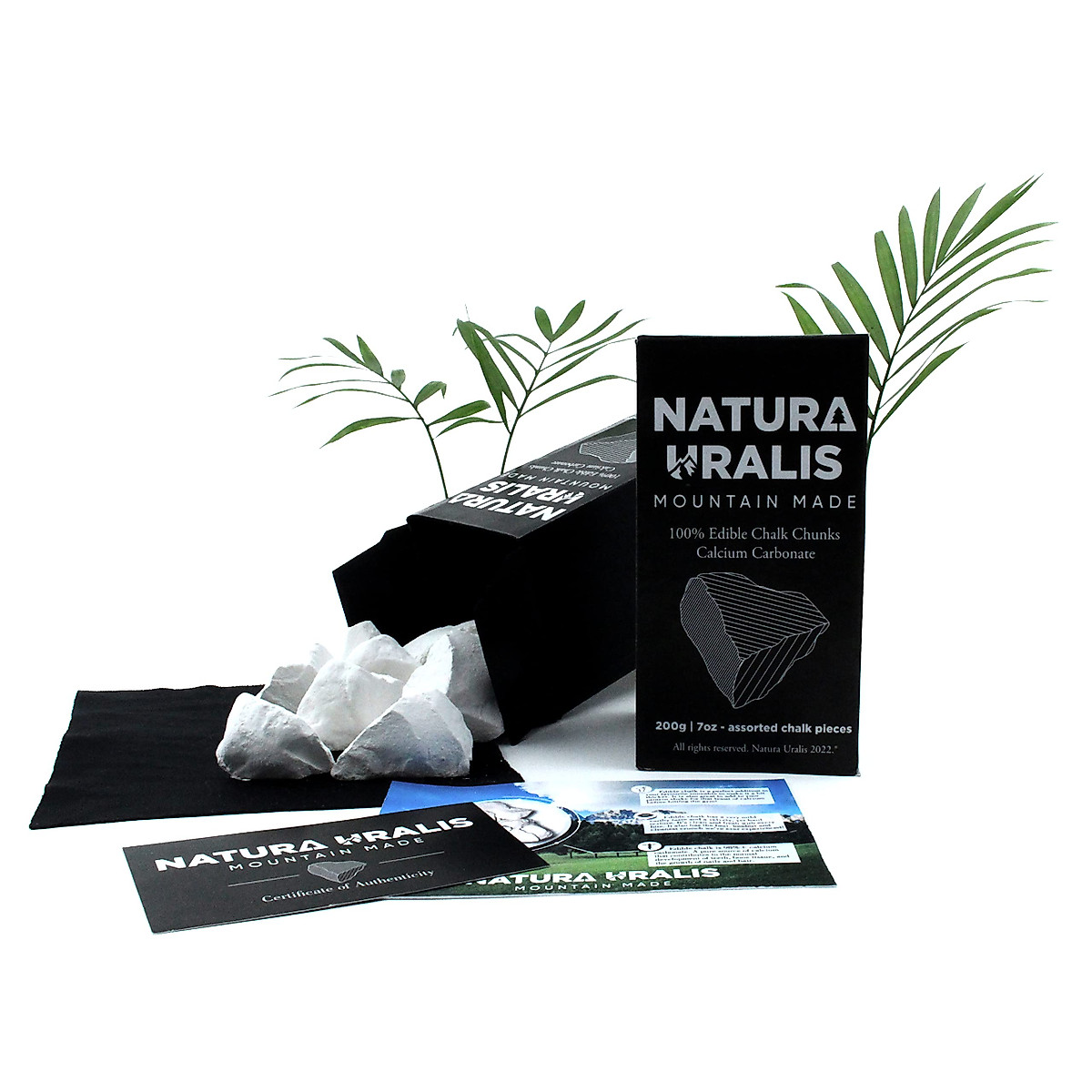 Natura Uralis Premium Belgorod Chalk Chunks | 7 oz of White Chalk Chunks - Amazing Crunch, Satisfying Earthy, Velvety and Firm Texture, ASMR Sensation, Natural Calcium Carbonate