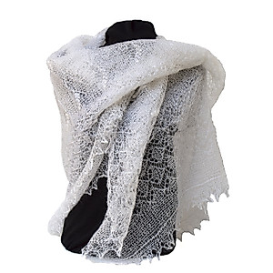 Fedelkea Antique Lace Orenburg Shawl Slavic Crochet Wedding Knitted 55x55 Inch