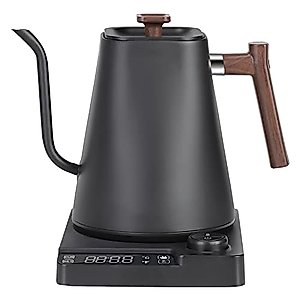 ARKANTOS 1L Gooseneck Electric Kettle with Auto Shut-off, Temperature control Stainless Steel Kettle, Keep Warm for 24h, Dry Burning Protection, Black
