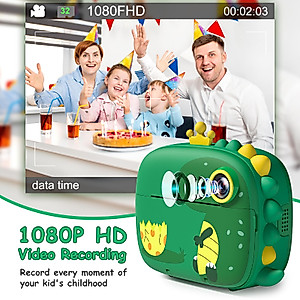 Kids Instant Camera for 3-8 Toddlers Boys Girls Christmas Birthday Gifts 2.4 Inch Screen 12MP / 1080P HD Video Camera Baby Instant Print Digital Camera