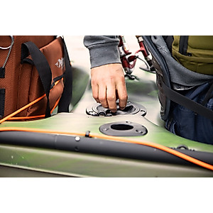 Pelican - Basscreek 100XP Fishing Kayak - Sit-On-Top Kayak - Lightweight one Person Kayak - 10 ft,Olive Camo