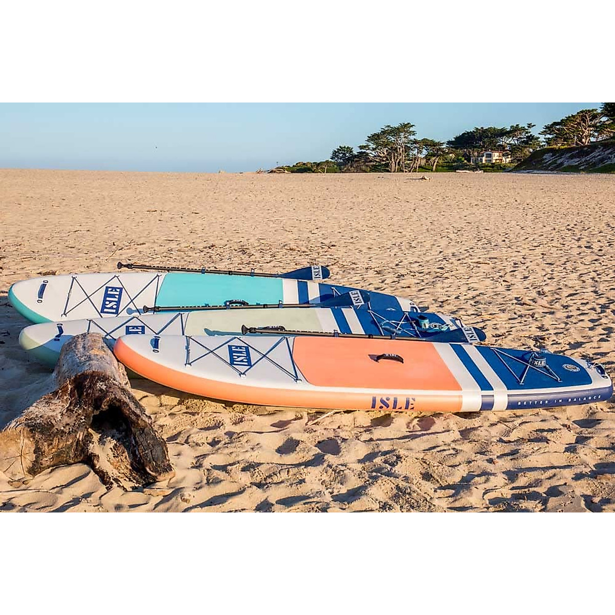 ISLE Pioneer Inflatable Stand Up Paddleboard & iSUP Bundle Accessories & Backpack — Wide Stance, Durable, Lightweight — 285 lbs Capacity (Coral Pink, 10'6" x 34" x 6")