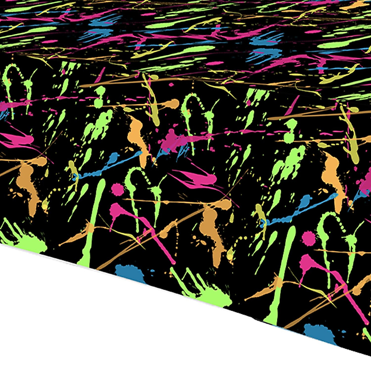 HIPVVILD Neon Party Supplies Tablecloth - Disposable Neon Glow Birthday Party Decorations Table Cover, Neon Glow Graffiti Theme Birthday Baby Shower Party Table Cloth - 4 Pack (54in x 108in)