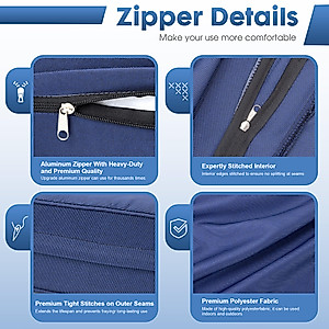 HERMOCE Outdoor Deep Seating Cushion Set, 24" x 24", Waterproof & Fade Resistant Patio Furniture Cushions with Handle, Deep Seat and Back Cushion for Chair and Sofa (1, Blue)