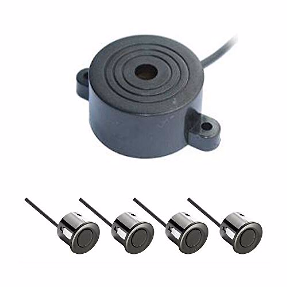 TOTMOX Car Auto Vehicle Reverse Backup Radar System, Reversing Radar Detector 4 Reversing Parking Sensors Beep Alarm