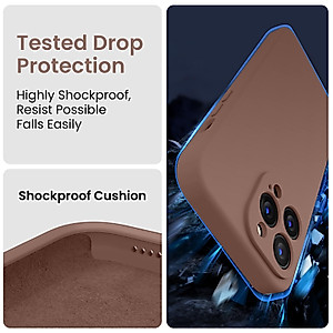 FireNova for iPhone 13 Pro Max Case, Silicone Upgraded [Camera Protection] Phone Case with [2 Screen Protectors], Soft Anti-Scratch Microfiber Lining Inside, 6.7 inch, Light Brown