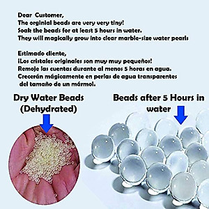 SooperBeads 20,000 Vase Filler Beads Gems Water Growing Crystal Clear Translucent Gel Pearls For Vases, Wedding Centerpiece, Floral Decoration, Plants, Kids Sensory Play Water table activities (Clear)