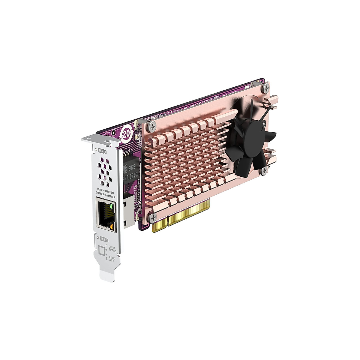 QNAP QM2-2P10G1TB 2 x PCIe Gen3 NVMe SSD & 1 x 10GbE (10G/5G/2.5G/1G/100M) Port Expansion Card to Enhance Performance