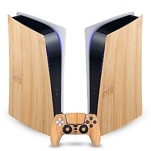 Head Case Designs Officially Licensed PLdesign Light Brown Bamboo Art Mix Vinyl Faceplate Gaming Skin Decal Compatible With Sony PlayStation 5 PS5 Digital Edition Console and DualSense Controller