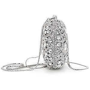 MOSSMON Luxury Crystal Clutch Rhinestones Evening Bag (silver)