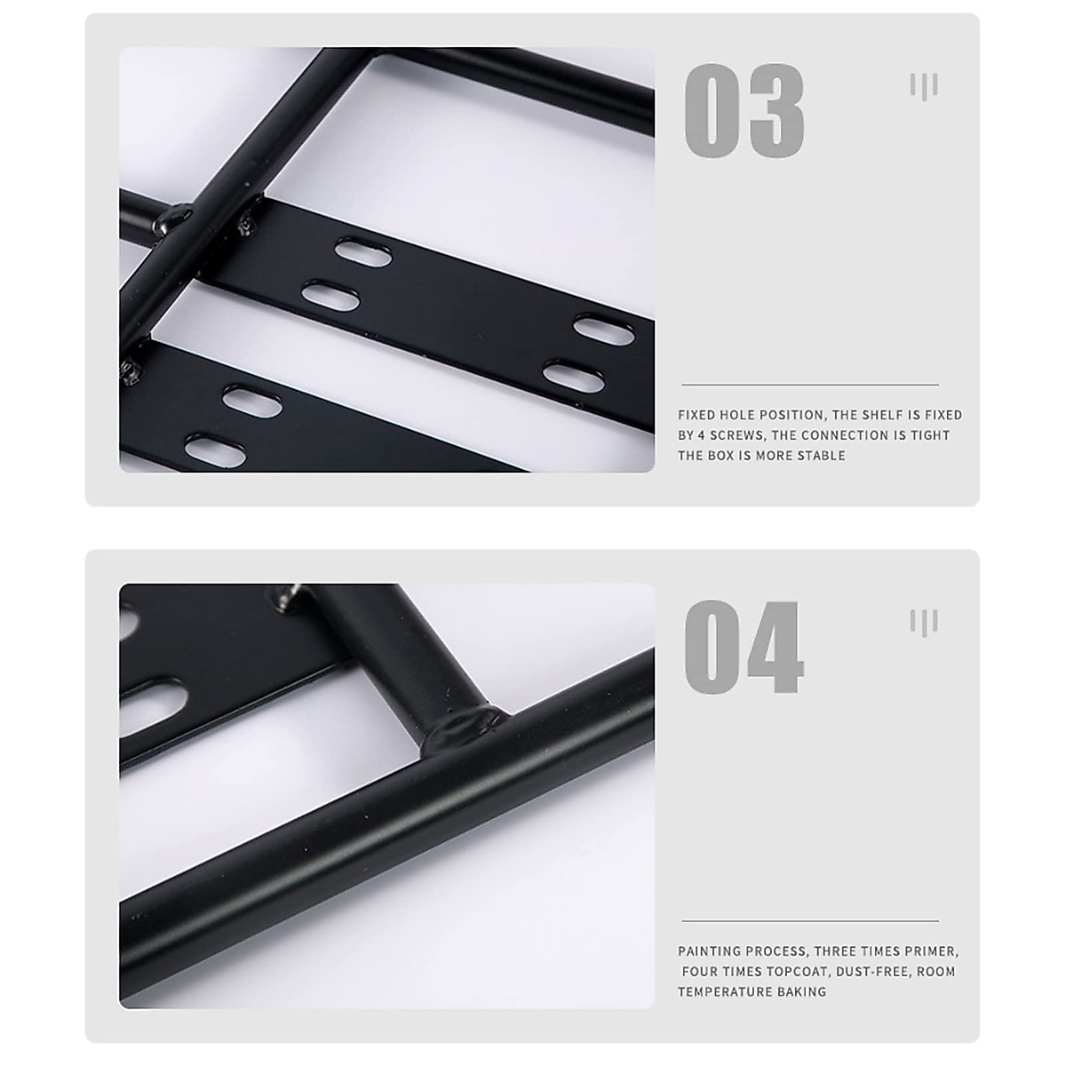 Food Delivery Box Rack Rear Grille,Electric Bicycle Delivery Box Rack Rear Grille 80kg Loading Seamless Steel Tube Universal for Motorcycle(Guardrail (inner diameter 45/35))