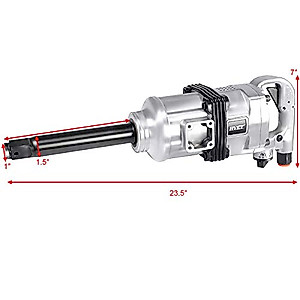 Goplus 1” Impact Wrench, Air Impact Gun with 1-1/2" & 1-5/8" Sockets, 6 Inch Extended Anvil, 1/2" NPT Air Inlet, Carrying Case, Pneumatic Impact Gun for Car Truck Tire, Max Torque Output 1900 ft