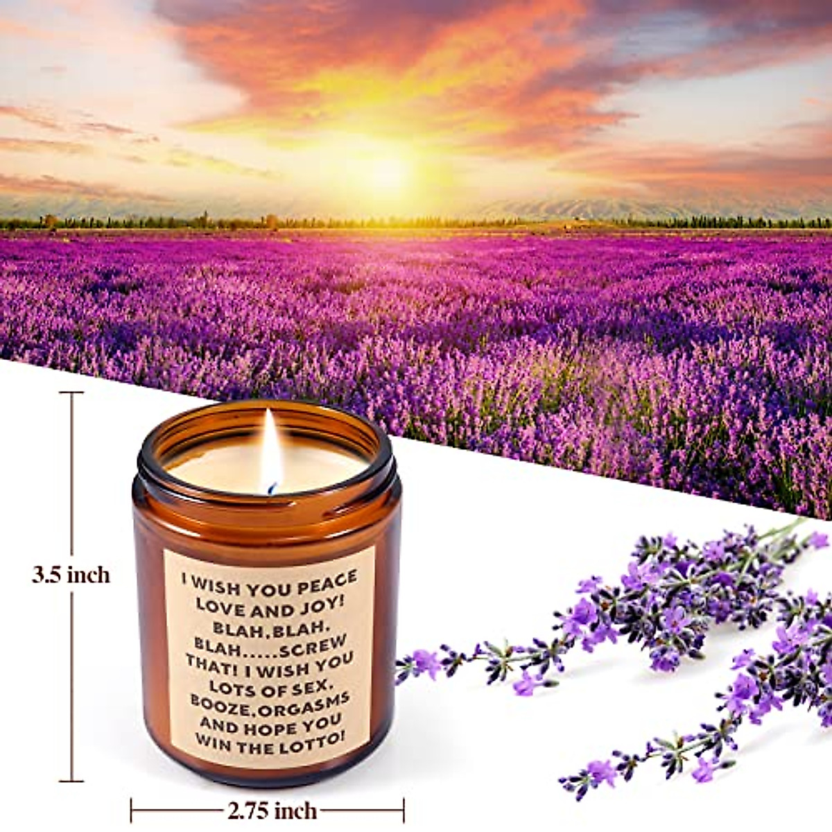 VteePck Birthday Gifts for Women, Friend Gifts for Women, Scented Soy Candles, Funny Birthday Gifts for Her Friends Wife Girlfriend, Bday Gift for Sister Coworker, Lavender Candle Gifts for Women