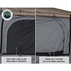 Overland Vehicle Systems Bushveld II Hard Shell Clam Shell Roof Top Tent with Aluminum Base Dark Grey Body and Green Rainfly - 2 Person Tent - Four Seasons Ready