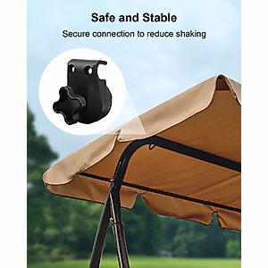 2Pcs Porch Patio Swing Fittings to Attach Canopy Frame to Swing Frame, Garden Swing Plastic Frame Replacement Part, Outdoor Canopy Swings Parts Match Diameter 20-23mm Swing Chair Frame Interface