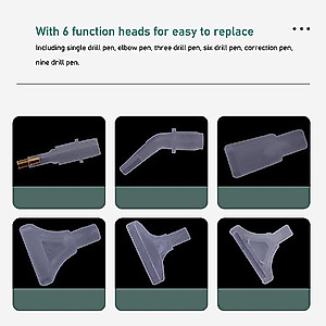 Luminous Rhinestone Painting Pen Ergonomic Rechargeable Embroidery Bead Picker Tool with 6 Heads Green