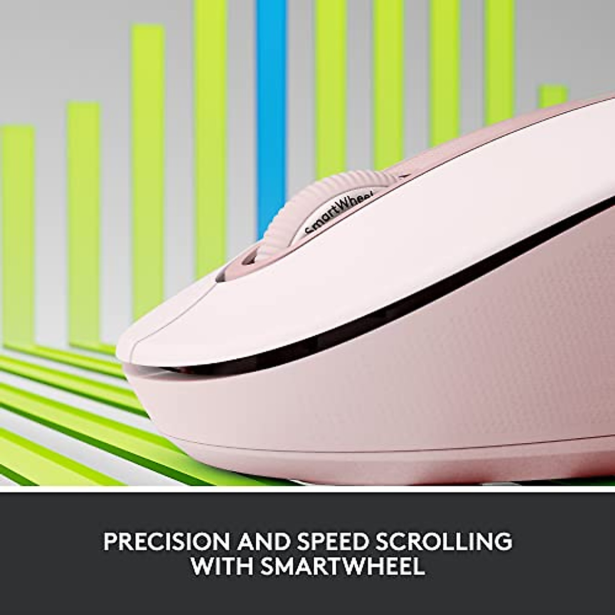 Logitech Signature M650 Wireless Mouse - For Small to Medium Sized Hands, 2-Year Battery, Silent Clicks, Customizable Side Buttons, Bluetooth, for PC/Mac/Multi-Device/Chromebook - Rose